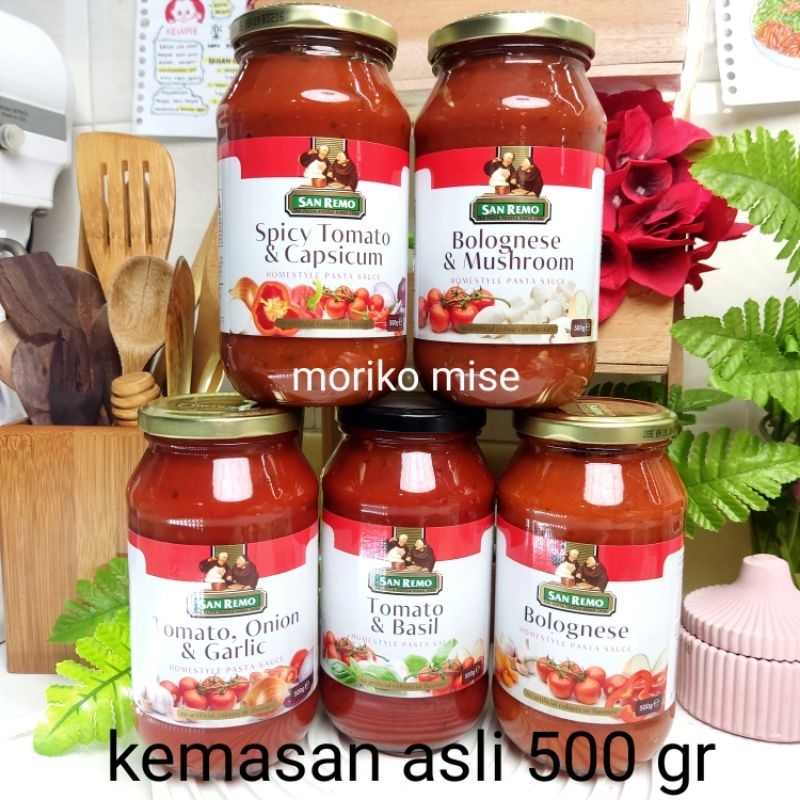Jual [ 500 gr botol asli ] san remo tomato paste sauce / napolitana / bolognese mushroom tomato ...