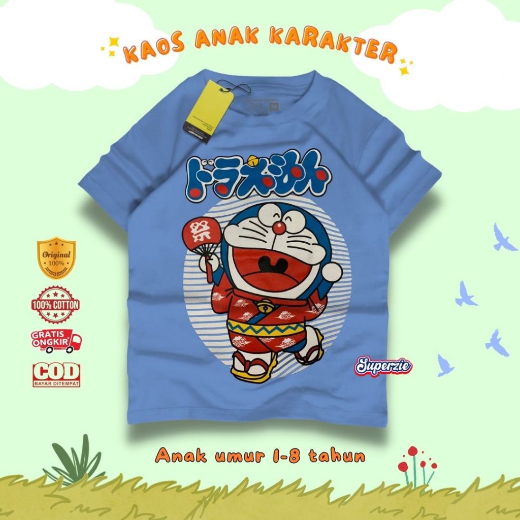 Jual Kaos Kartun Anak Perempuan Doraemon Atasan Anak laki-laki Kartun ...