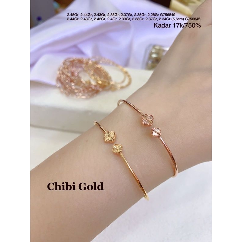 Jual CHIBIGOLD Bangle vancleef Alhambra emas 750 kadar 17k GOLD Bangle ...