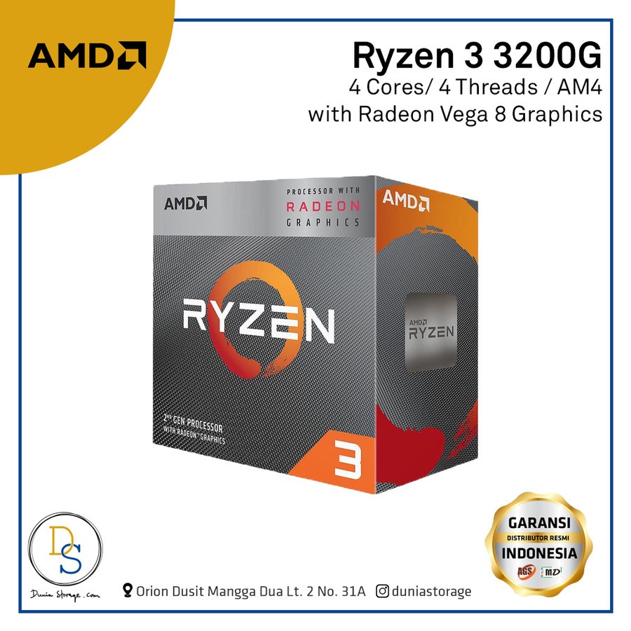 Jual AMD Ryzen 3 3200G Desktop Processor with RX Vega 8 Graphics (Box ...