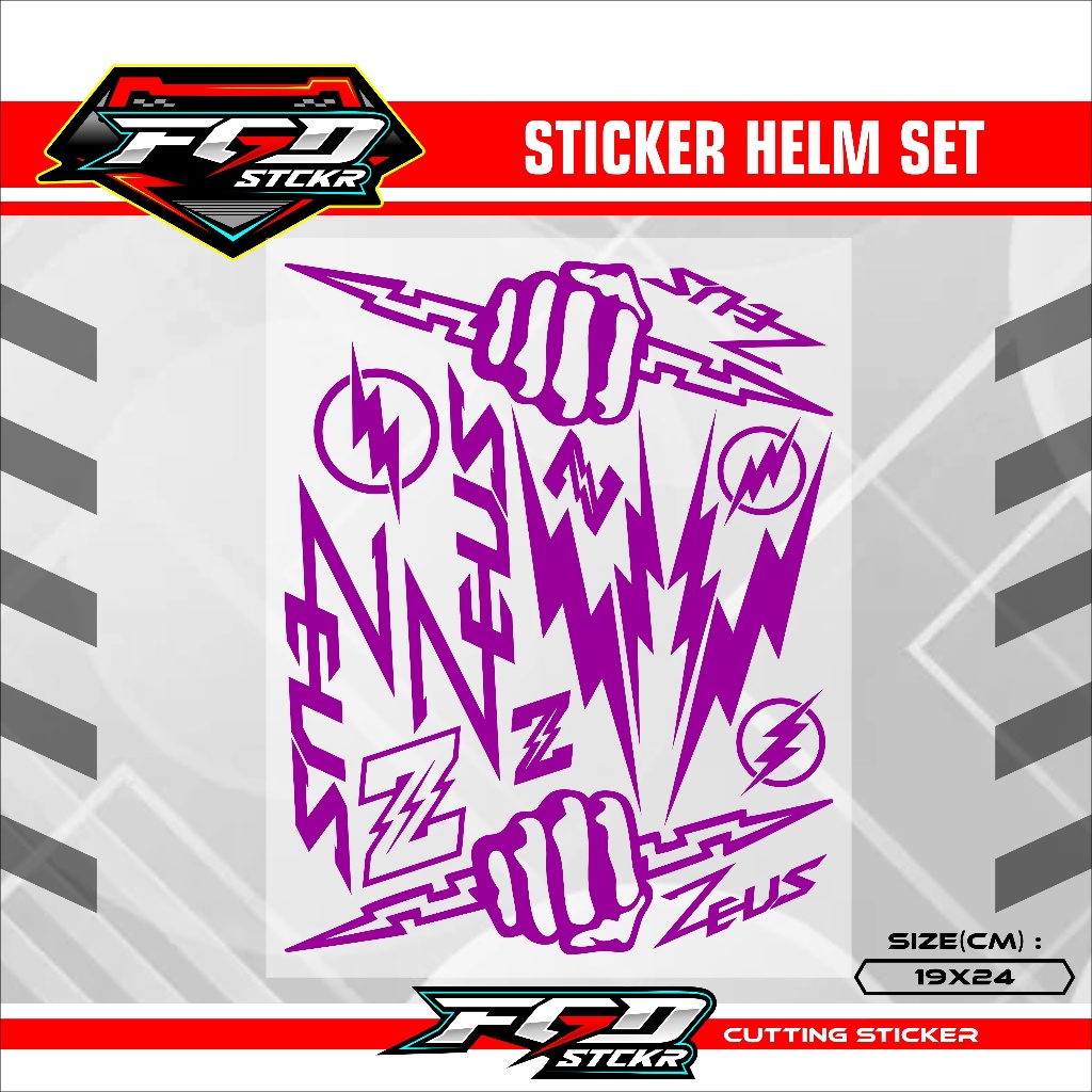 Jual STIKER HELM - CUTTING STIKER ZEUS SET UNTUK HELM (PREMIUM+TERMURAH ...