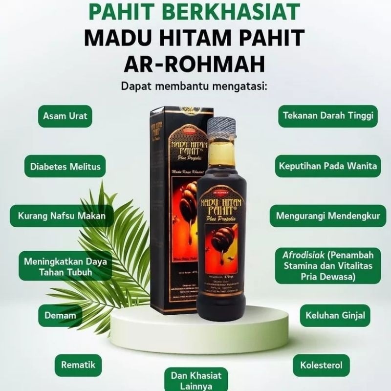 Jual Madu Hitam Pahit Ar Rohmah Plus Propolis dan Sambiloto Obat ...
