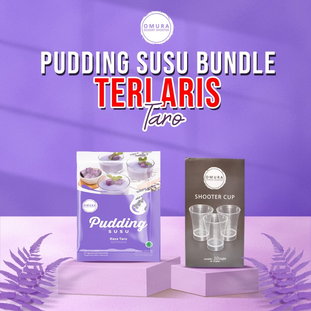 Jual [BUNDLE CUP] Omura Dessert Shooter Puding Susu Rasa Taro & Shooter ...