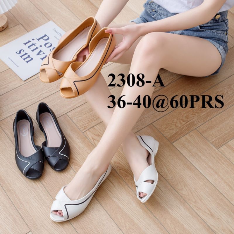 Jual 2308 / SEPATU PLAT SHOES WANITA MODEL BUKA DEPAN DAN SAMPING ...