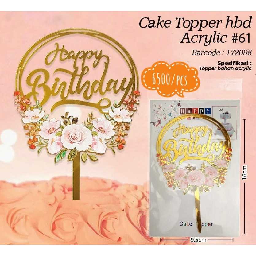 Jual JMS Cake Topper HBD Acrylic | Shopee Indonesia