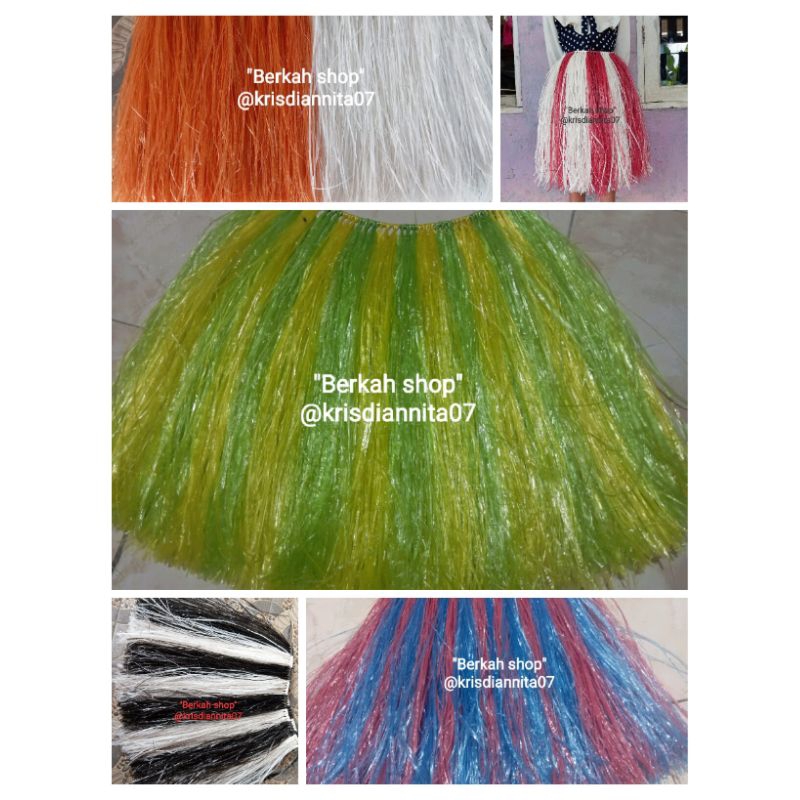 Jual Rok Rumbai tali rafia 2 warna bisa riqwes warna cocok untuk kostum ...