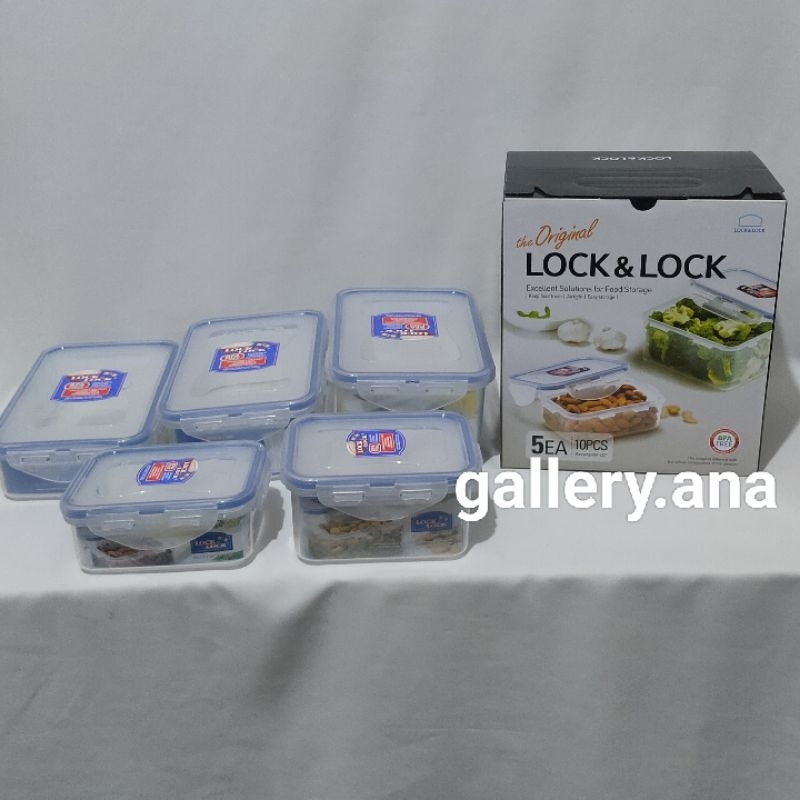 Jual Locknlock Rectangular Set 5EA ( 5Pcs Kotak Makan) / Lock&lock Food ...