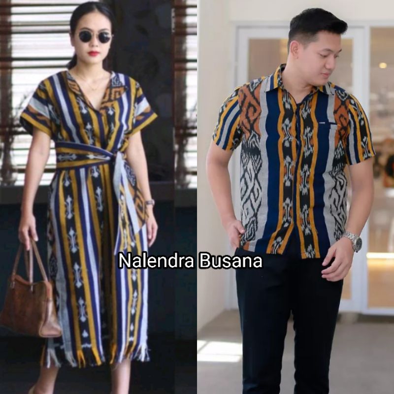 Jual READY STOCK COUPLE BAJU TENUN DRESS TENUN KEMEJA TENUN BAJU PESTA BAJU KONDANGAN BAJU TENUN ...
