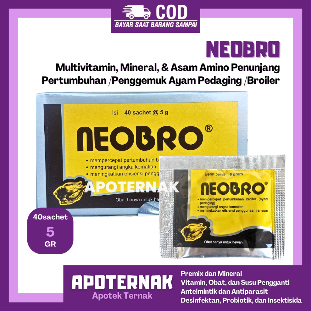 Jual NEOBRO 5 gram 40 Sachet /Box | Multivitamin Penambah Berat Bobot ...