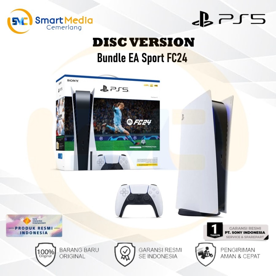 Jual Sony PlayStation 5 Disc Ver Bundle EA Sport FC24 Garansi Resmi PS5 ...