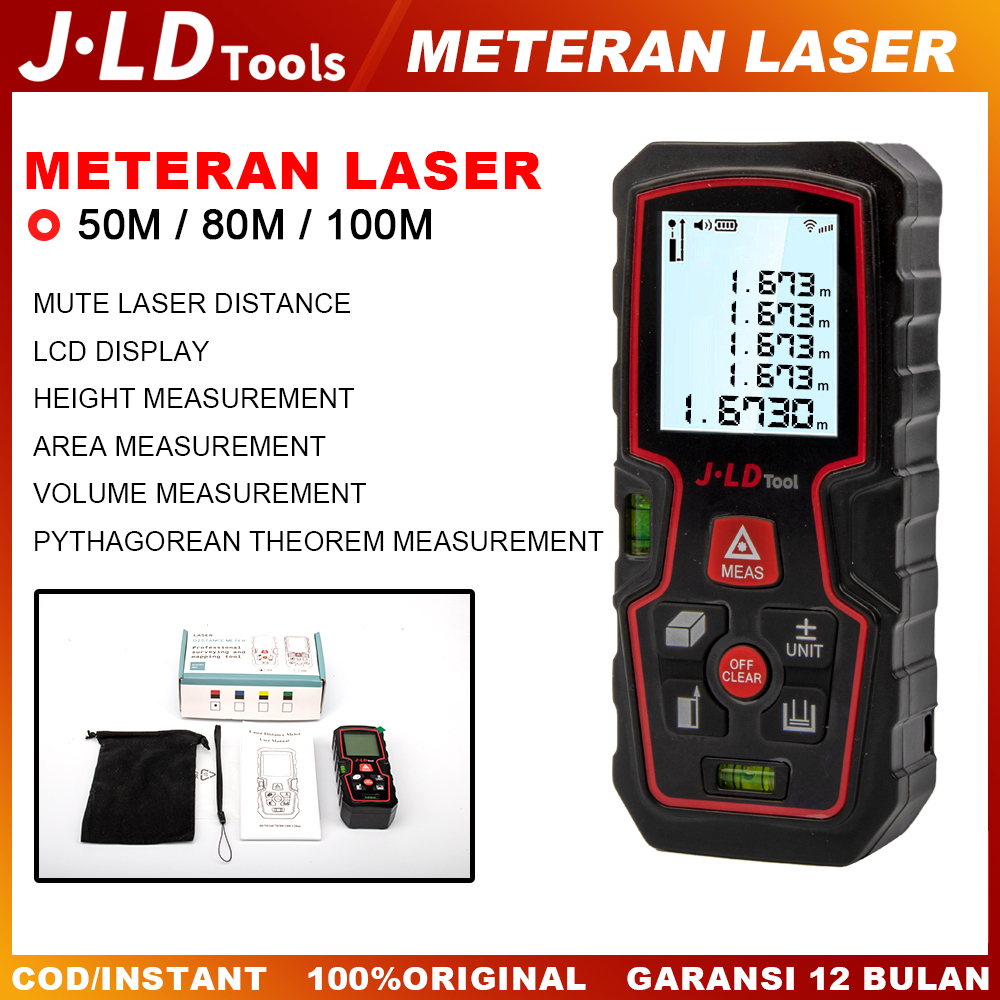 Jual JLD Meteran laser distance Digitak LCD 50M 80M 100M Alat ukur ...