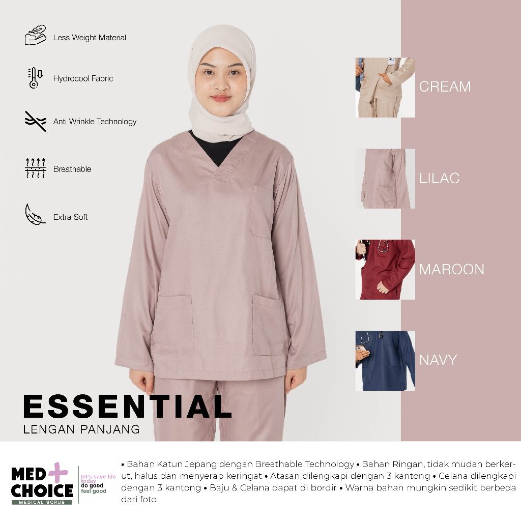 Jual Medchoice Doctor Scrub Essential Collection Lengan Panjang /Dokter ...
