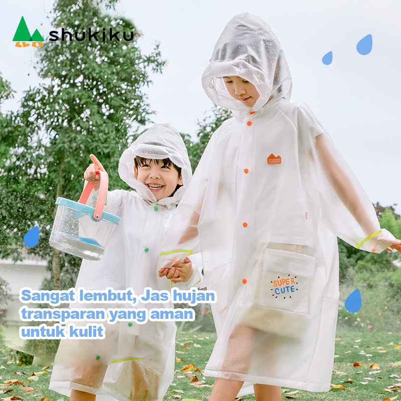 Jual shukiku - Japan Raincoat Kids Transparent Skin-friendly Raincoat ...
