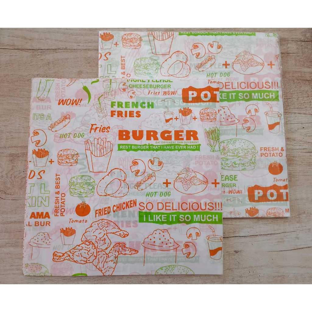 Jual KERTAS BURGER POTATO SRIKANDI 100 LEMBAR | Shopee Indonesia