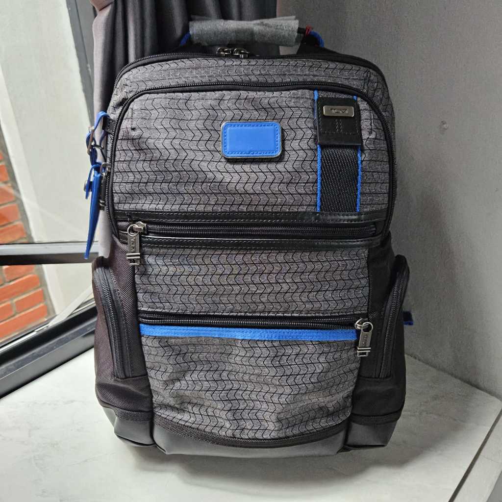 Jual Tas Ransel Pria Branded TM Parrish Backpack Grey-Blue Fit Laptop ...