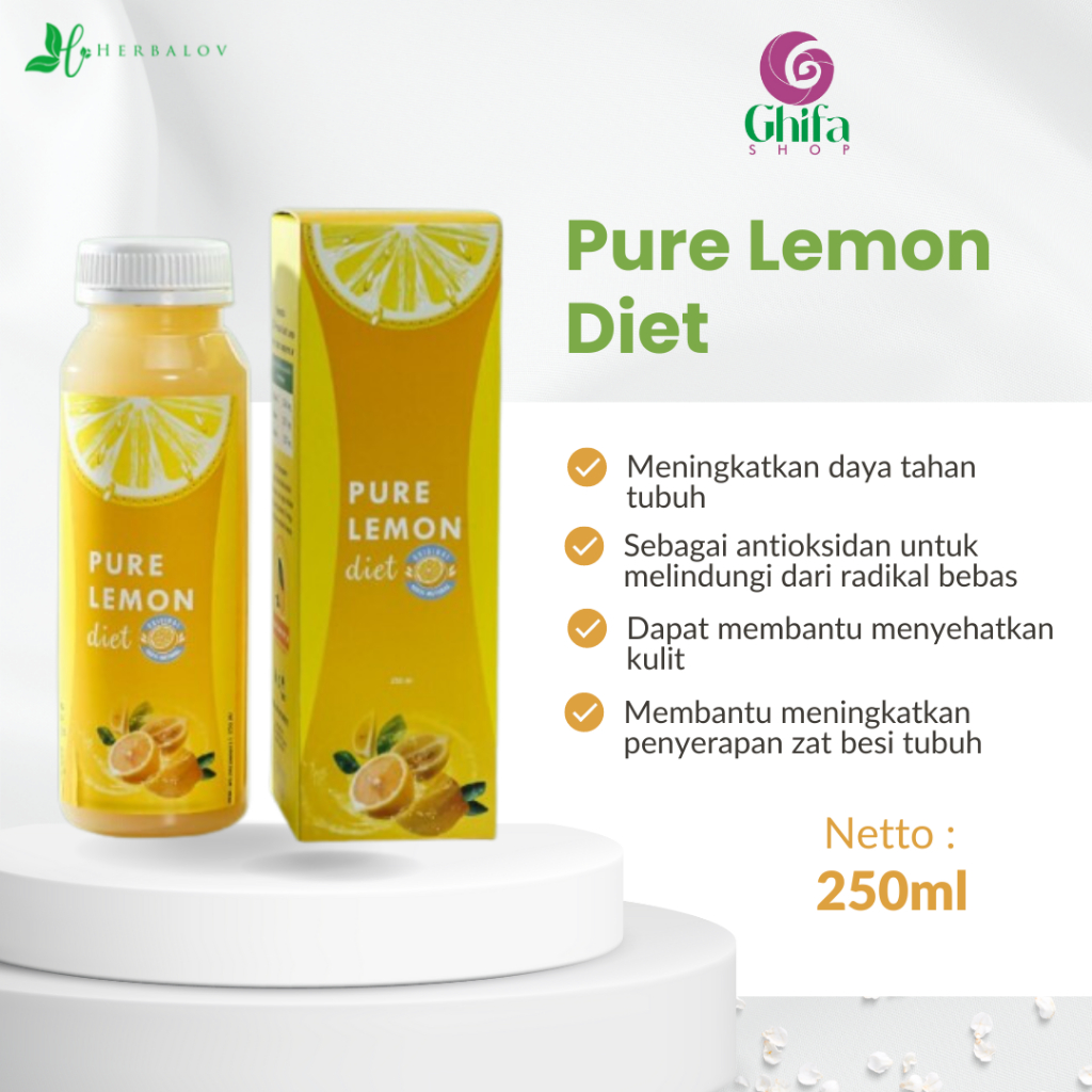 Jual Pure Lemon Herbalov 250 Ml Sari Jeruk Booster Imun Tubuh ...