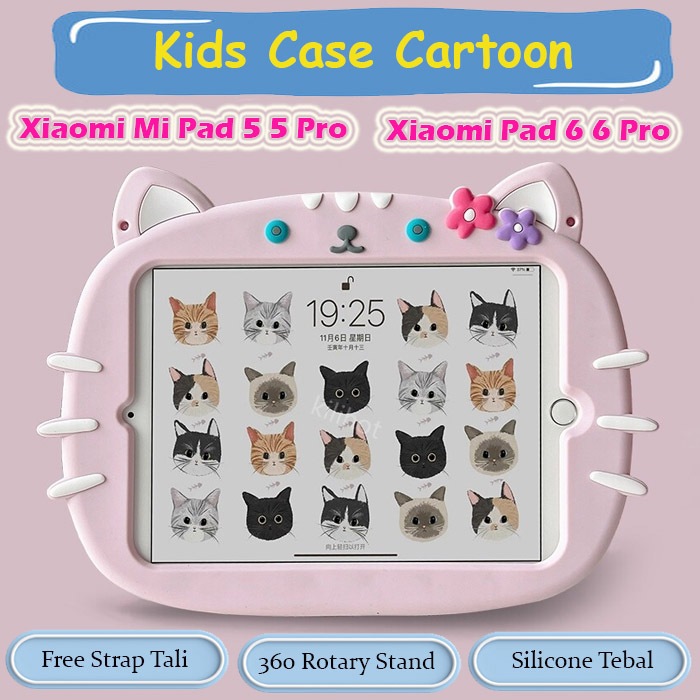 Jual Xiaomi Mi Pad 5 6 Mipad 5 6 Pro Cartoon Case Anak Softcase Rotate ...