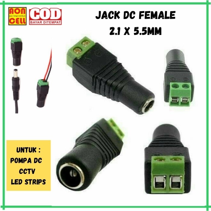 Jual Jack dc Female konektor power adaptor cctv pompa dc led strips ...