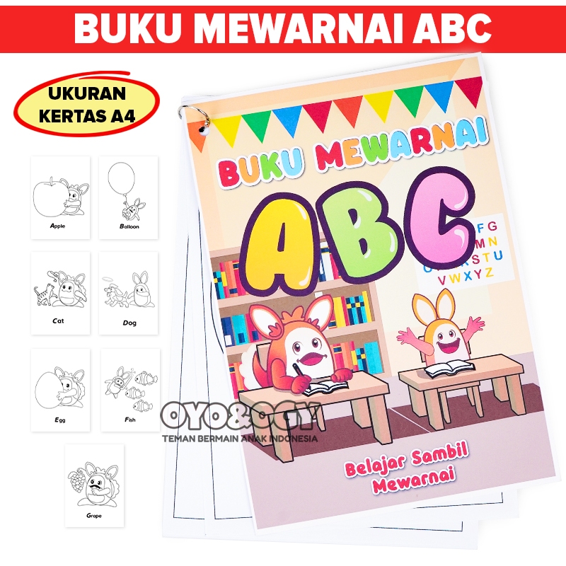 Jual Mainan Anak Edukasi Buku Belajar Mewarnai Gambar Huruf ABC Oyo Ogy ...