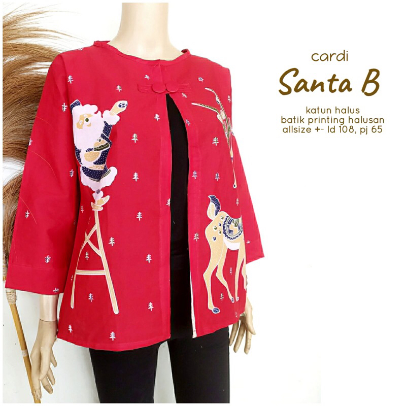 Jual Batik Natal Terbaru Cardigan Wanita Panjang 68cm Lingkar Dada ...