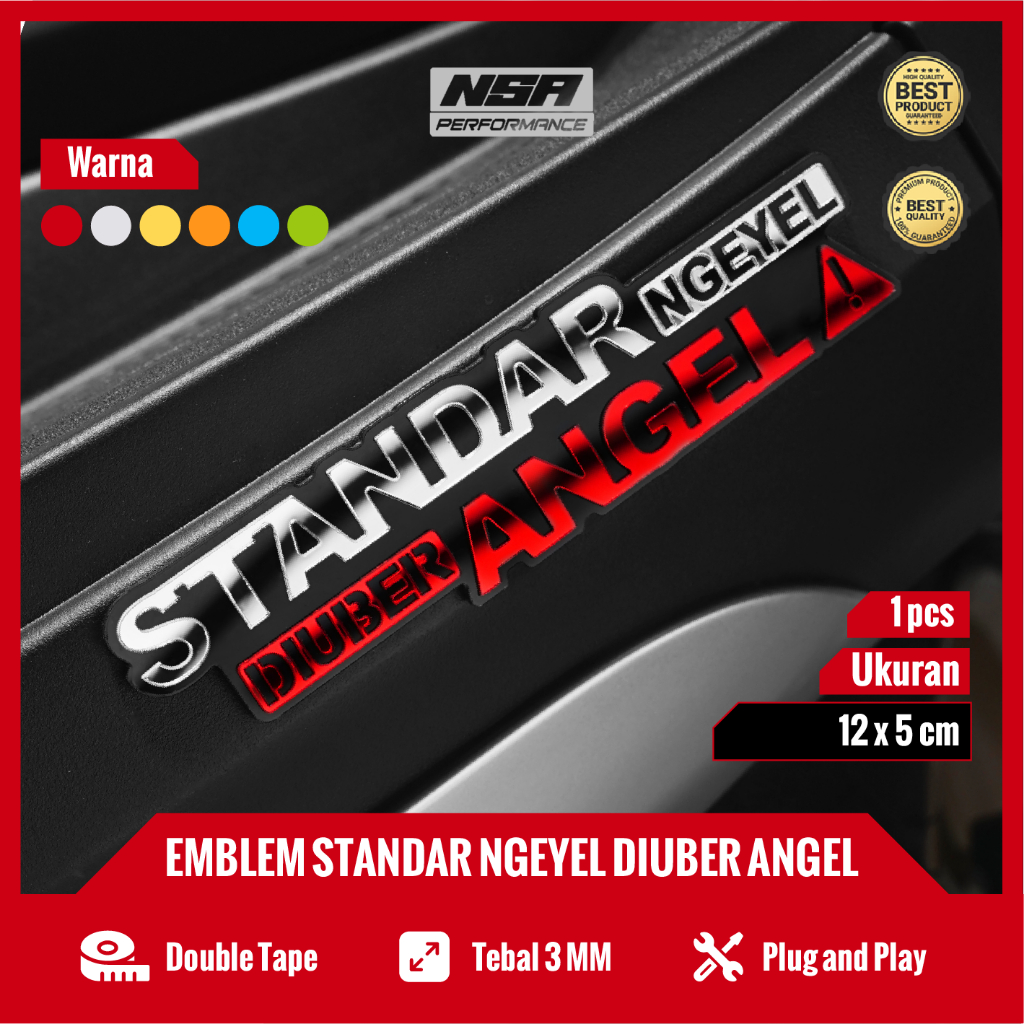 Jual NSA Emblem Motor Stiker Racing Timbul 3D Tulisan Standart Ngeyel ...