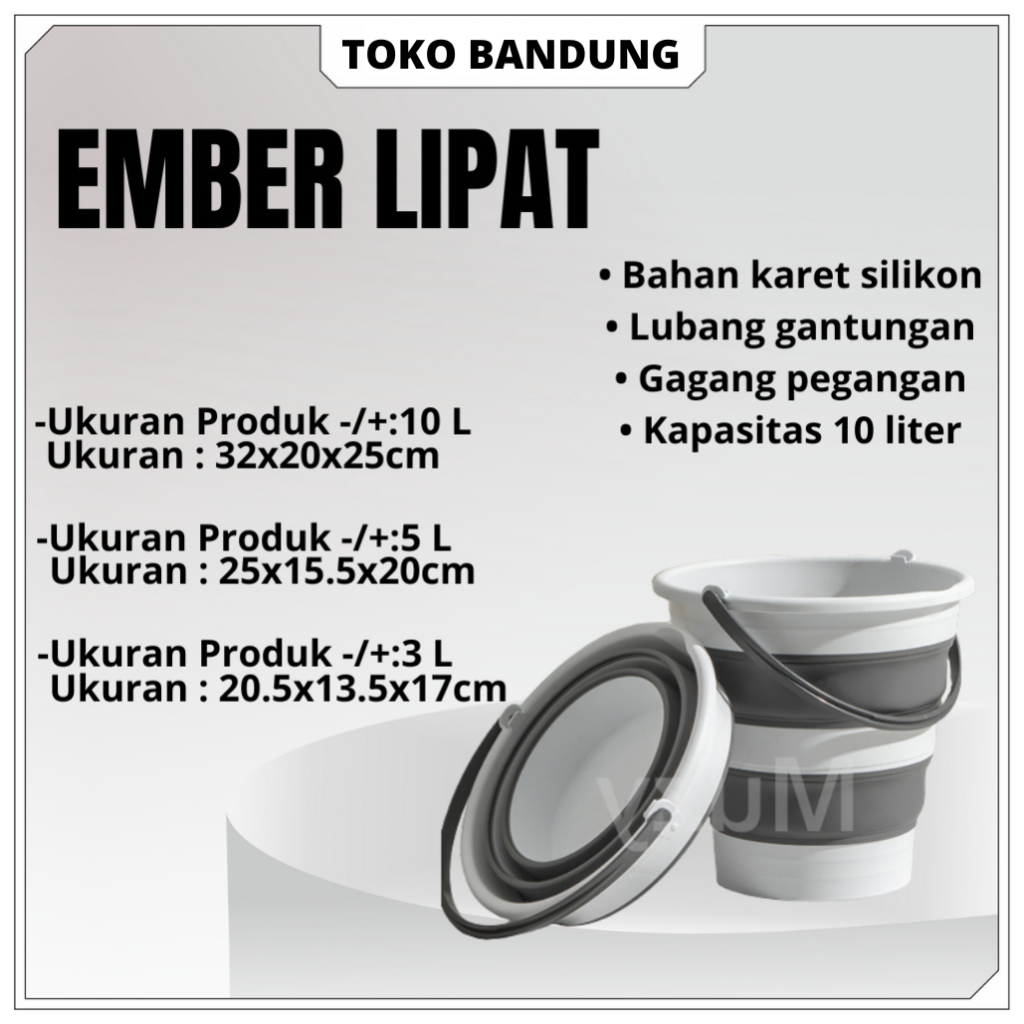Jual Ember Lipat Portable 3L 5L 10L Water Bucket Foldable Collapsible ...