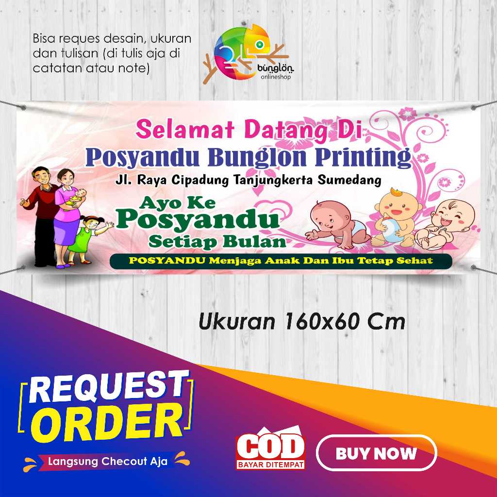Jual Spanduk Banner 160x60 Posyandu Pink Custom | Shopee Indonesia