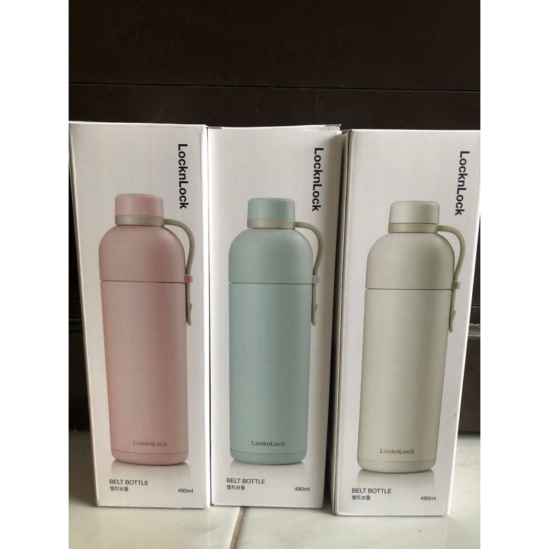 Jual LocknLock Belt Bottle 490ml / Lock&Lock Botol Minum LHC4267 Ivory ...