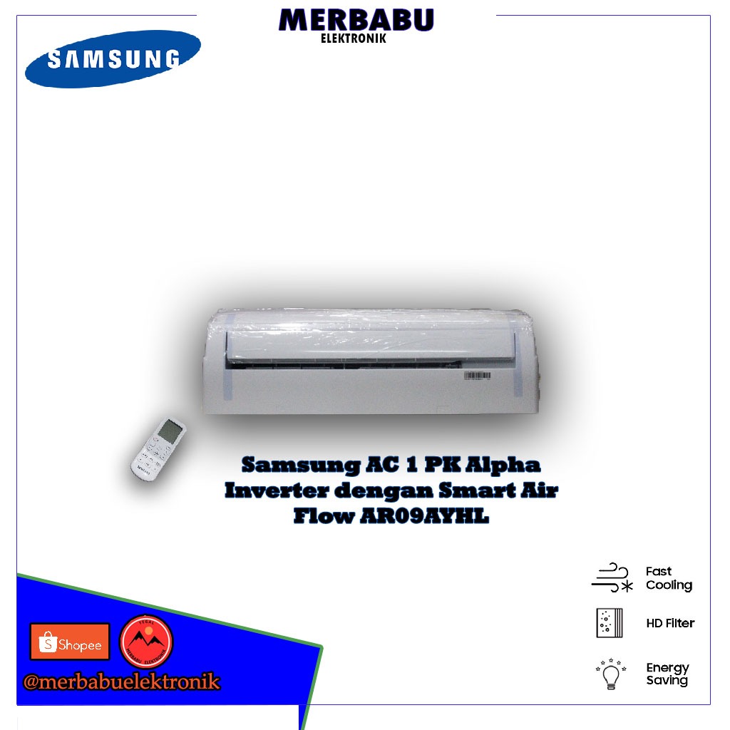 Jual Samsung AC 1 PK Alpha Inverter dengan Smart Air Flow AR09AYHL | Shopee Indonesia