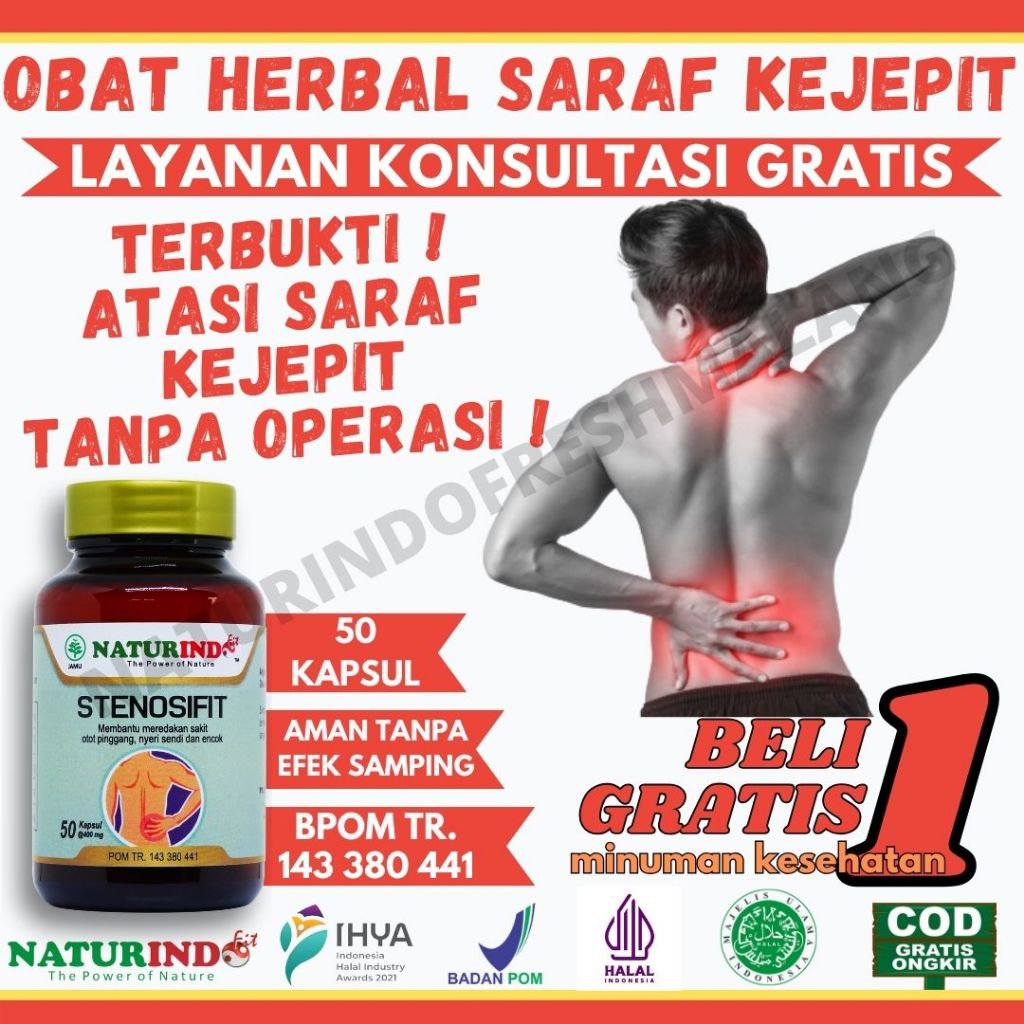 Jual Obat Herbal Sakit Pinggang Saraf Kejepit Obat Encok Pereda Nyeri ...