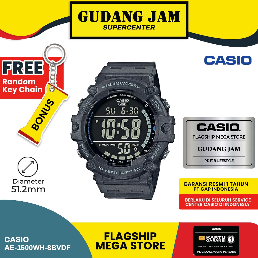 Jual Casio General AE-1500WH-8BVDF AE-1500WH AE-1500 AE1500WH AE 1500WH | Shopee Indonesia