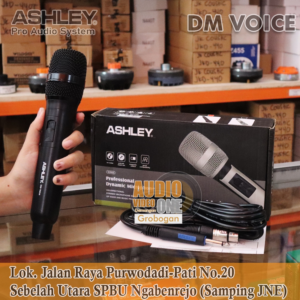 Jual Mic Ashley DM-Voice Microphone Dynamic Mik Vokal Mikrofon Karaoke ...
