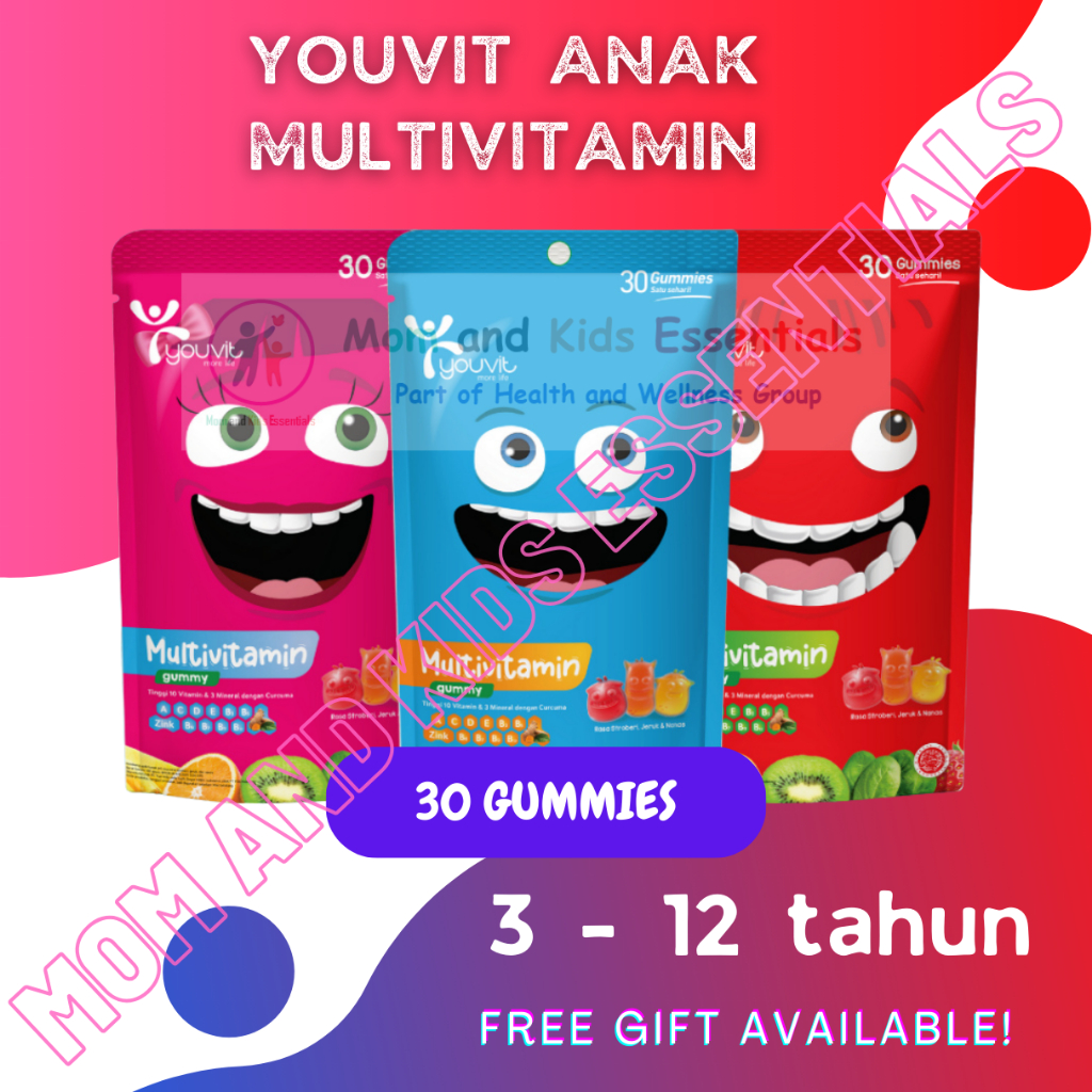 Jual YOUVIT MULTIVITAMIN ANAK YOU VIT 30 GUMMY TABLET MULTIVITAMIN KIDS | Shopee Indonesia