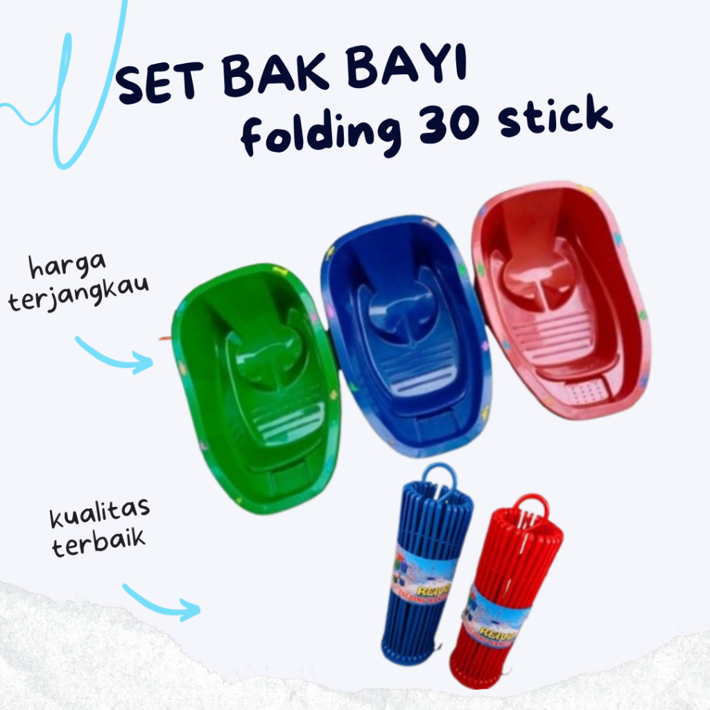 Jual Paket Hemat Bak Bayi/ tempat mandi bayi + folding 30 stik | Shopee ...
