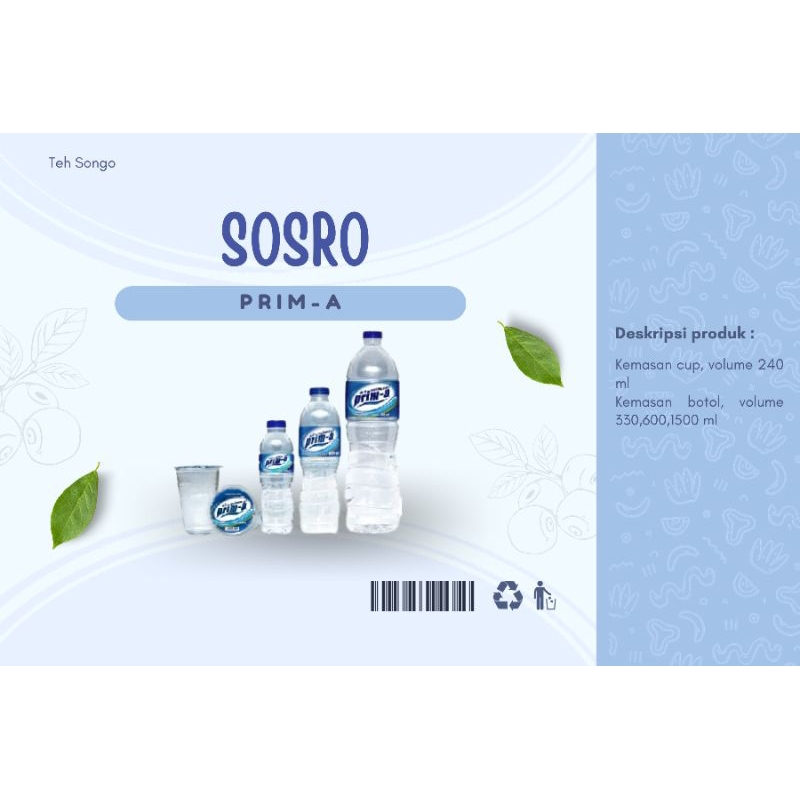 Jual PRIM-A SOSRO AIR MINERAL 1 DUS | Shopee Indonesia