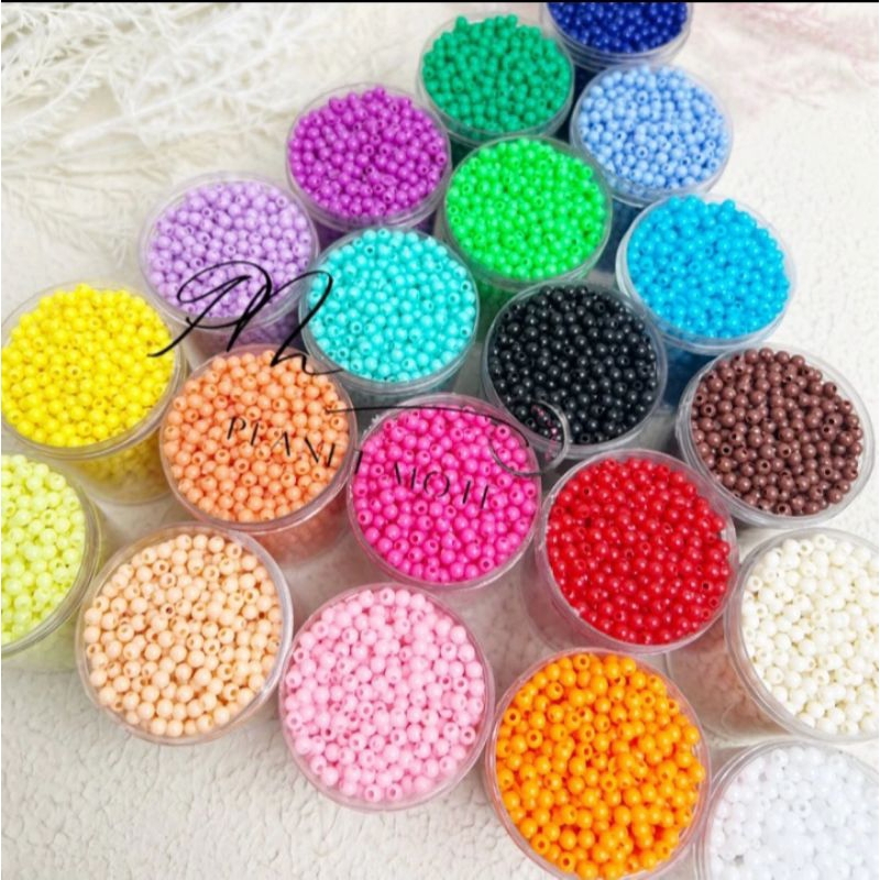 Jual Manik Mote Susu Pastel Bulat 6/0 - 4mm Bahan Kerajinan Meronce [15 ...
