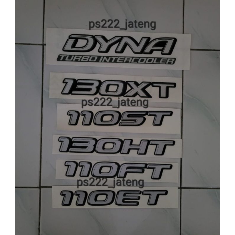 Jual stiker dyna turbo intercooler 130HT 130XT 110FT 110ST 110ET ...