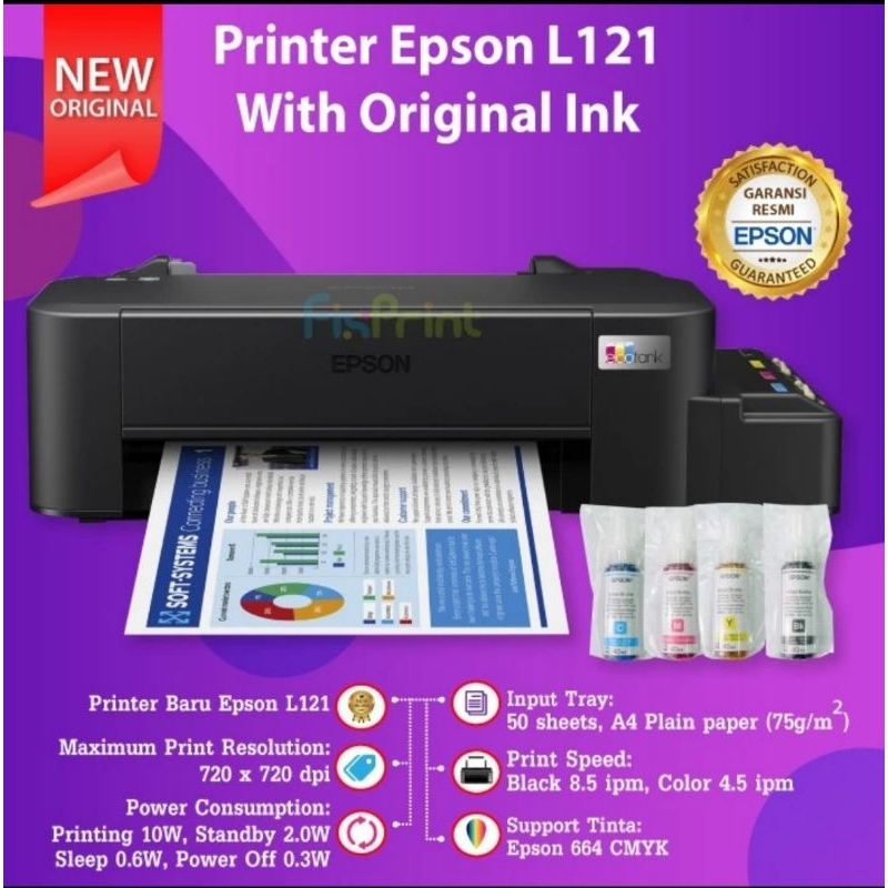Jual Printer Epson L121 ink tank Tinta Original | Shopee Indonesia
