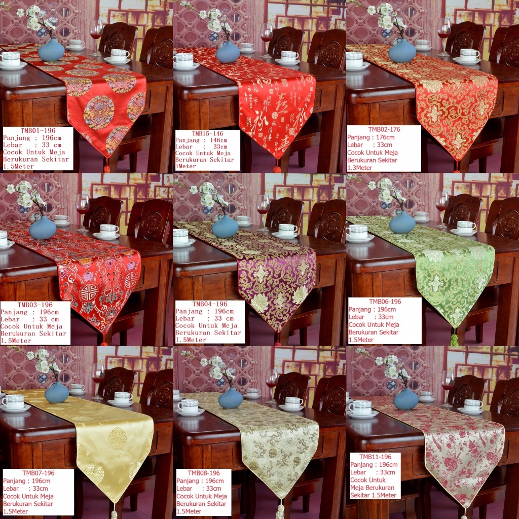 Jual Taplak Meja Table Runner PREMIUM tema Imlek 2024 Naga Sincia CNY ...