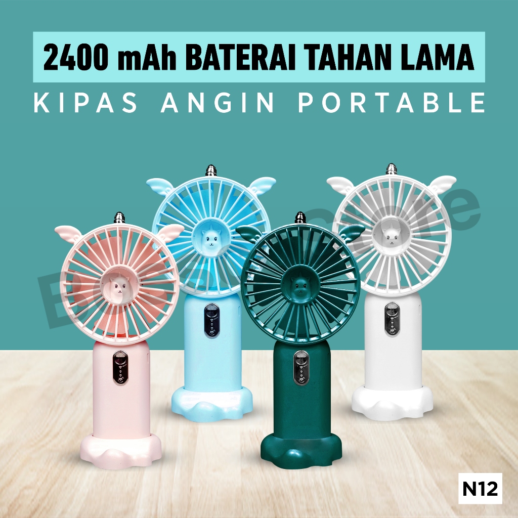 Jual Kipas Angin Mini 2400mAh Premium 3 Kecepatan Rechargeable Fan ...