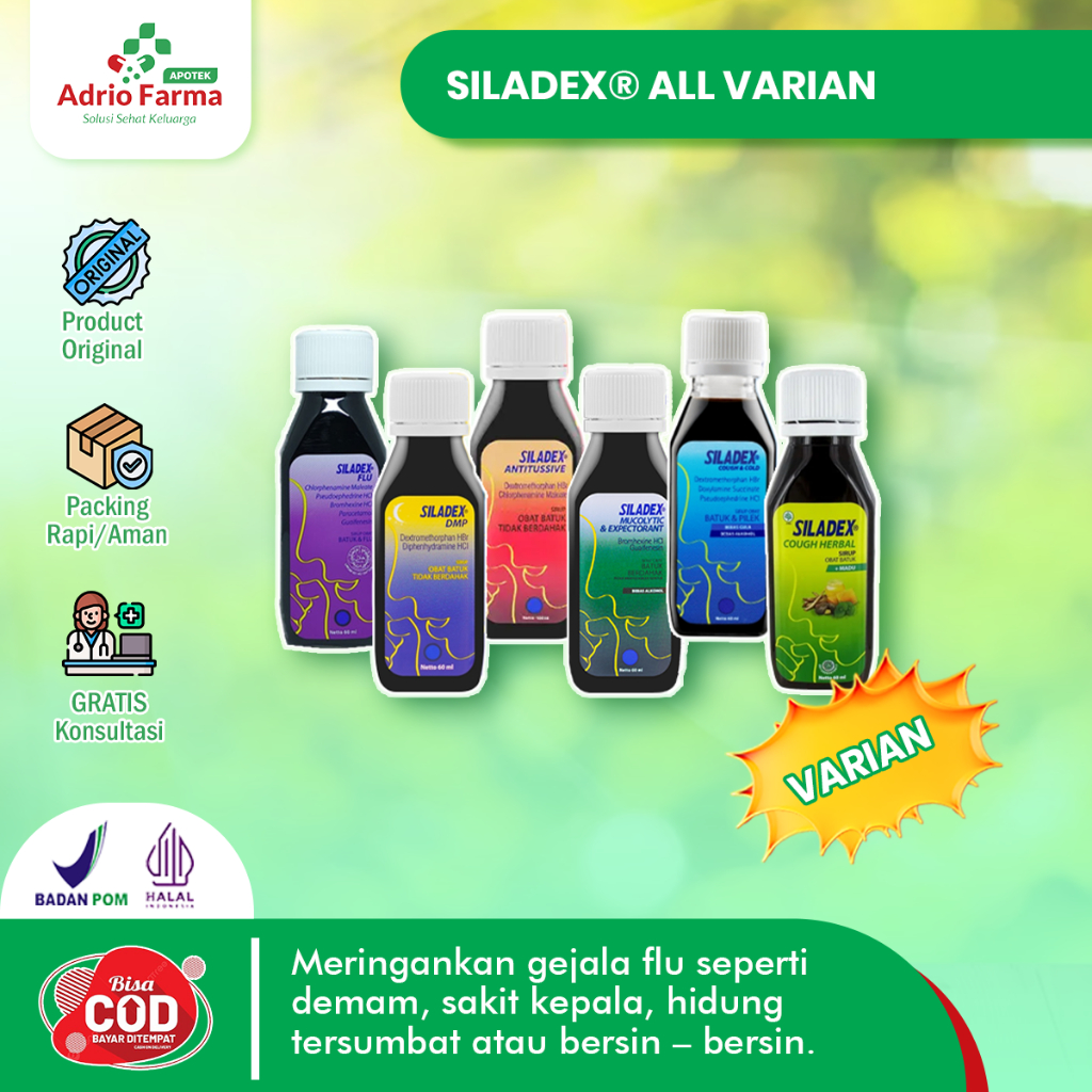 Jual SILADEX - ALL VARIAN Botol @ 60ml - OBAT BATUK SYRUP SILADEX Semua ...