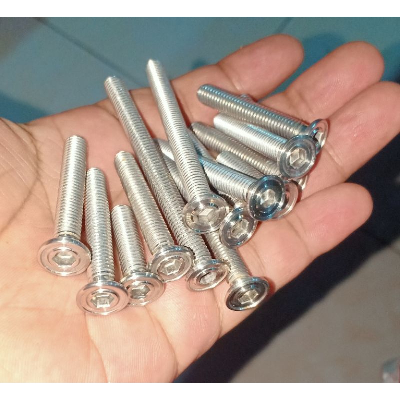 Jual baut stainless slim panjang 1 - 7 cm baut blok/baut10/baut m6 ...