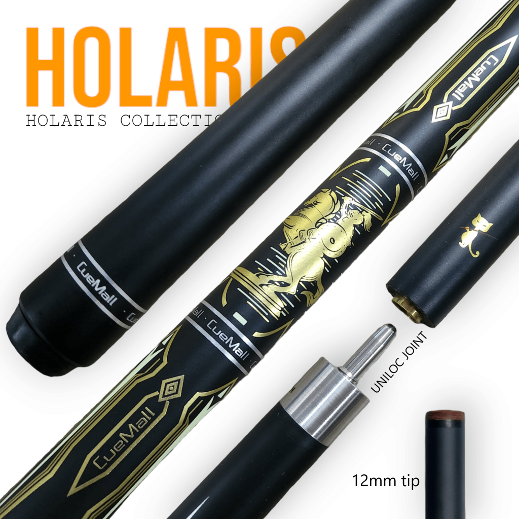 Jual Stick Billiard Premium CueMall Gold Knight Uniloc Carbon Black ...