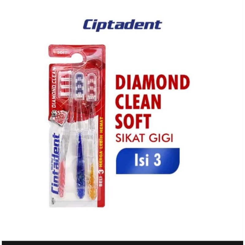 Jual Sikat Gigi ISI 3 Ciptadent Soft DIAMOND CLEAN | Shopee Indonesia