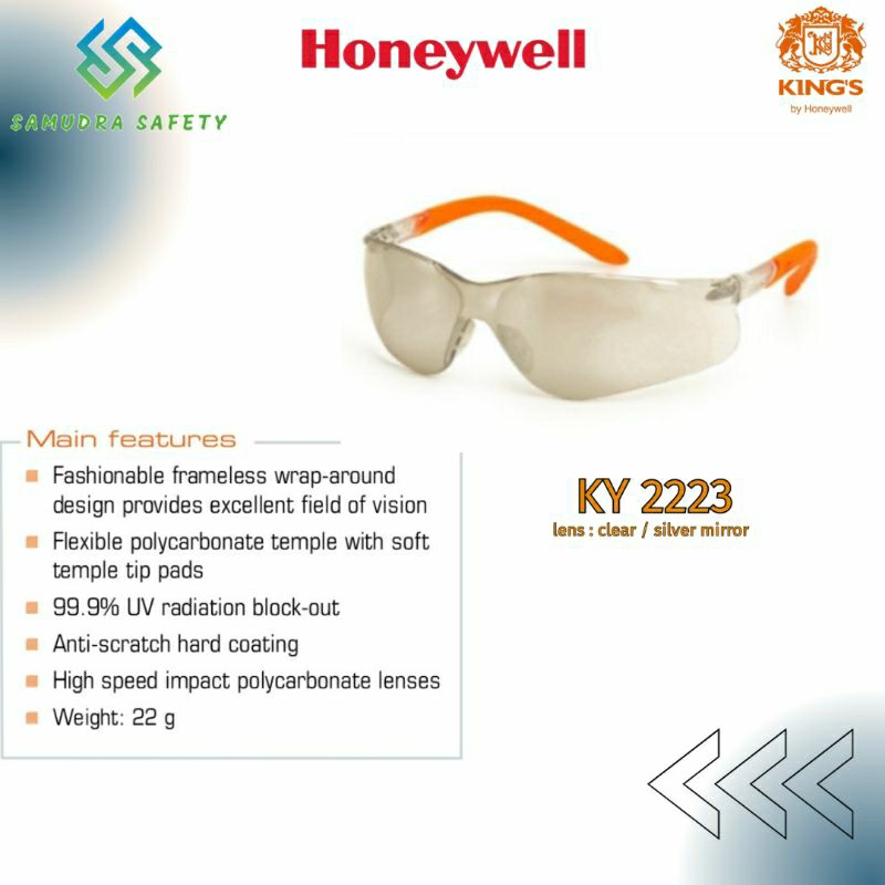 Jual Kacamata Kings by Honeywell || Kacamata safety Kings KY 2223 ...