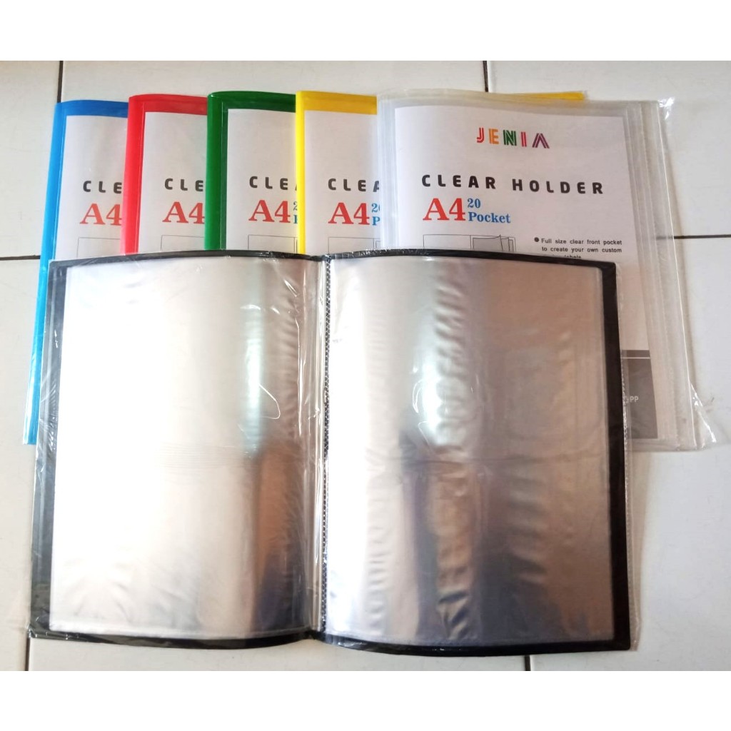 Jual Clear holder jenia / media kita A4 20 pocket-1 pcs | Shopee Indonesia