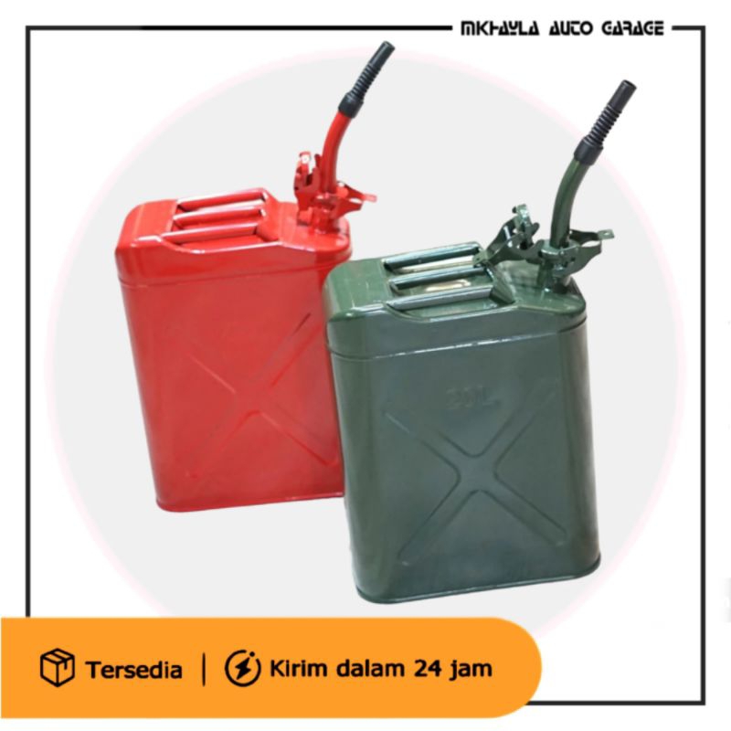 Jual Jerigen Besi 20 Liter + Corong - Model Tutup Klip - Jerigen ...