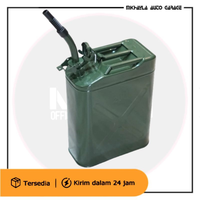 Jual Jerigen Besi 20 Liter + Corong - Model Tutup Klip - Jerigen ...