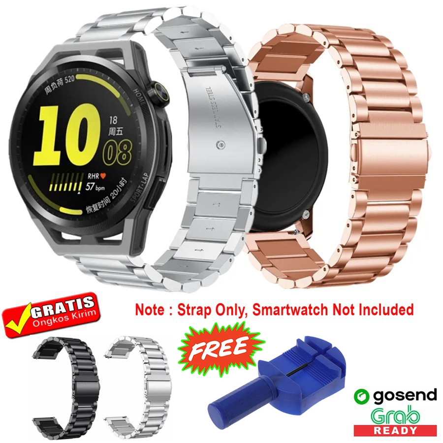 Jual STRAP STAINLESS STEEL RANTAI TALI JAM HUAWEI WATCH GT RUNNER ...