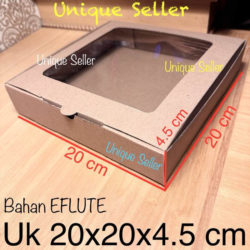 Jual Dus Kotak Box Pizza 20x20x4.5 EFLUTE WINDOW / Dus Box Kotak ...